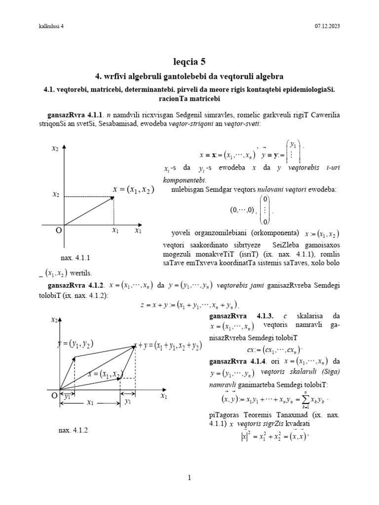 Algebraic Calculations and Matrix Theory | PDF