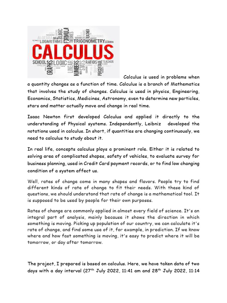 Population in Lndia (Project On Calculus) | PDF | Calculus | Derivative