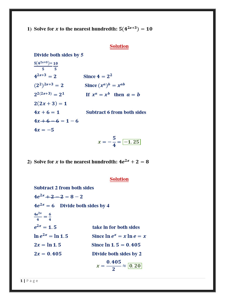 4 Math Problems Solution | PDF
