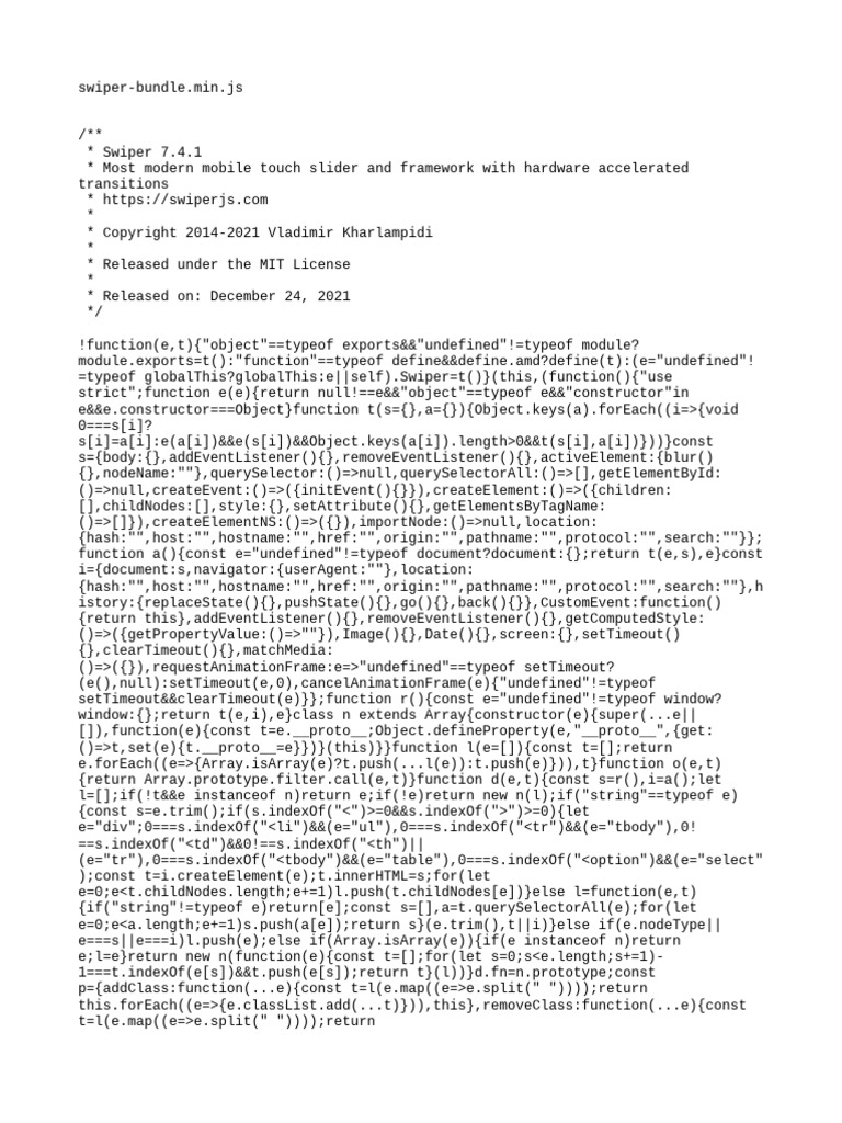 Swiper Bundle - Min.js | PDF Swiper Bundle - Min.js | PDF