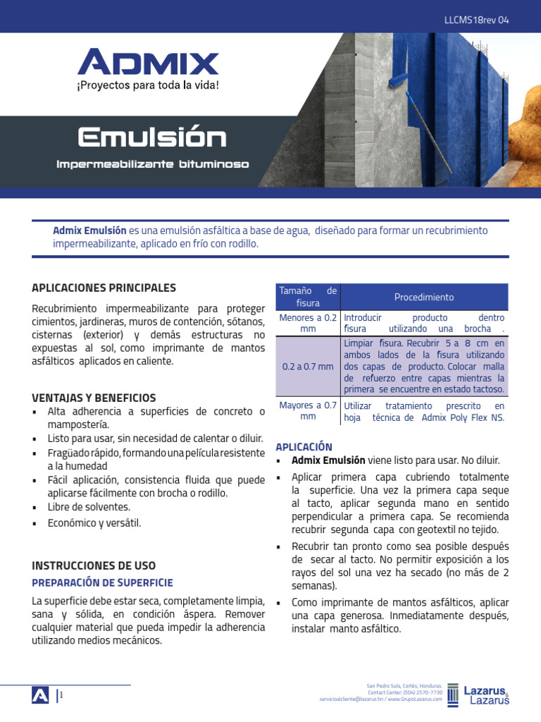 LLCMS39rev02 Admix Emulsion | PDF