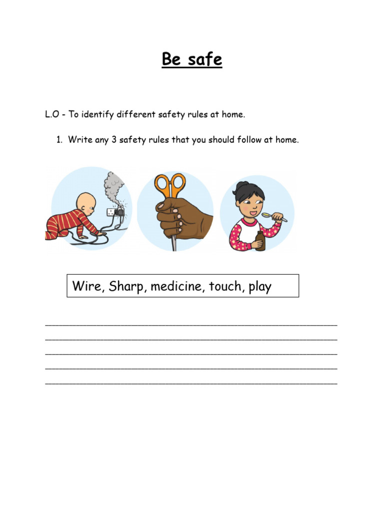 Home Safety Rules Worksheet | PDF | Wellness
