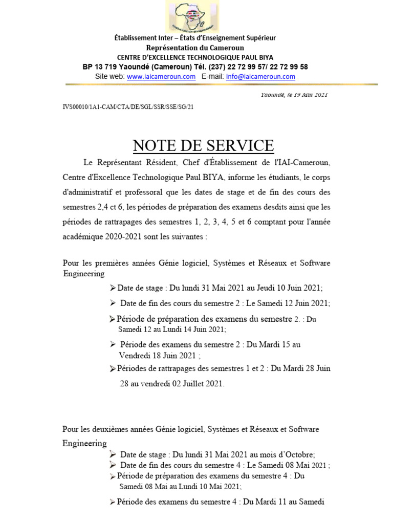 Note de Service | PDF