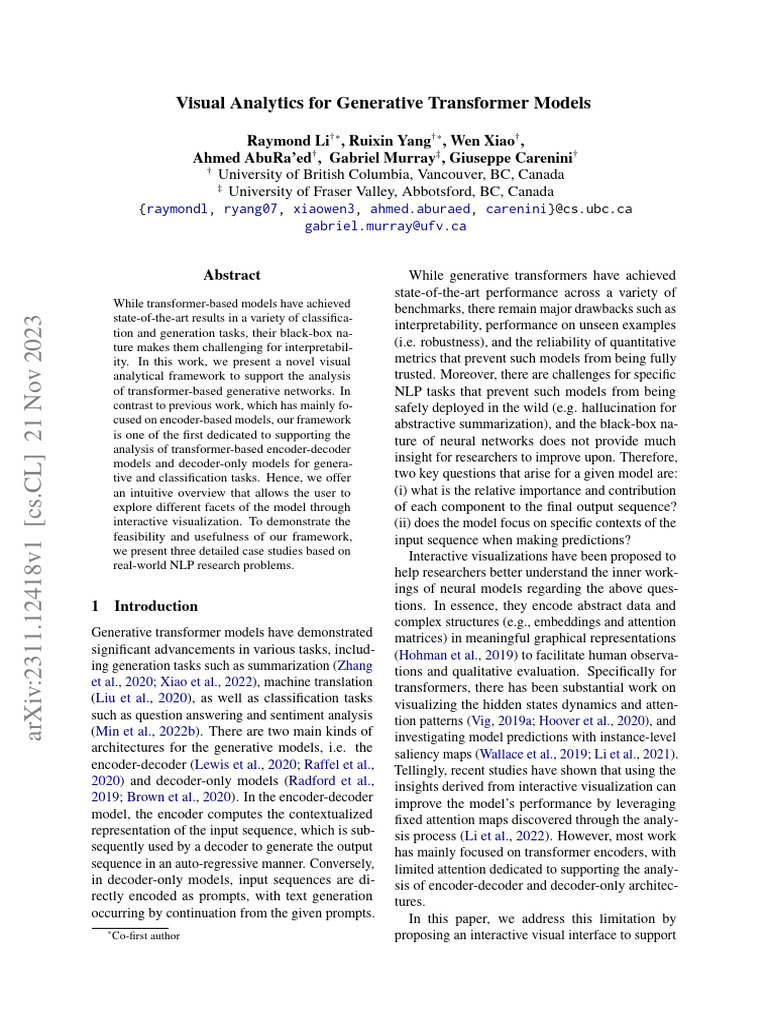 Visual Analytics for Transformer Models | PDF | Information Science ...