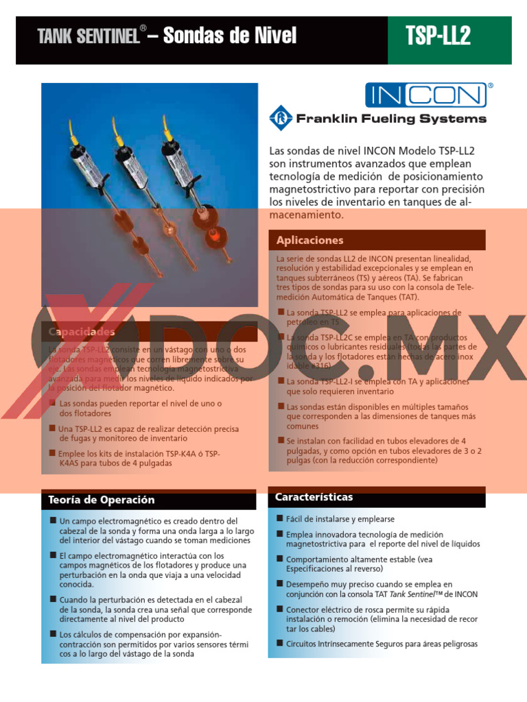 Ficha Tecnica Sondas-Tsp Ll2 | PDF | Ciencias fisicas | Materiales