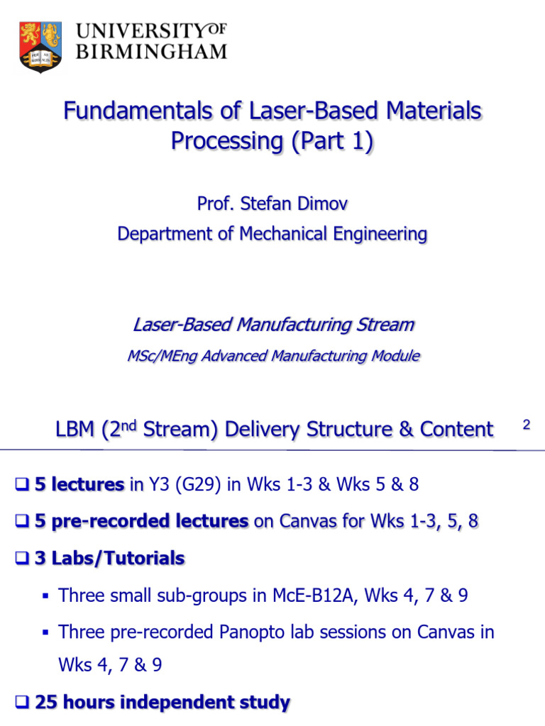 Fundametals of Laser-Based Material Processing Part 1 v.1 | PDF