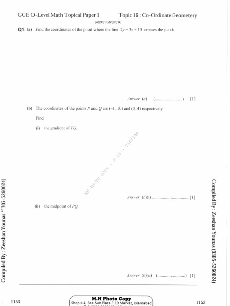 Coordinate Geometry Assignment | PDF