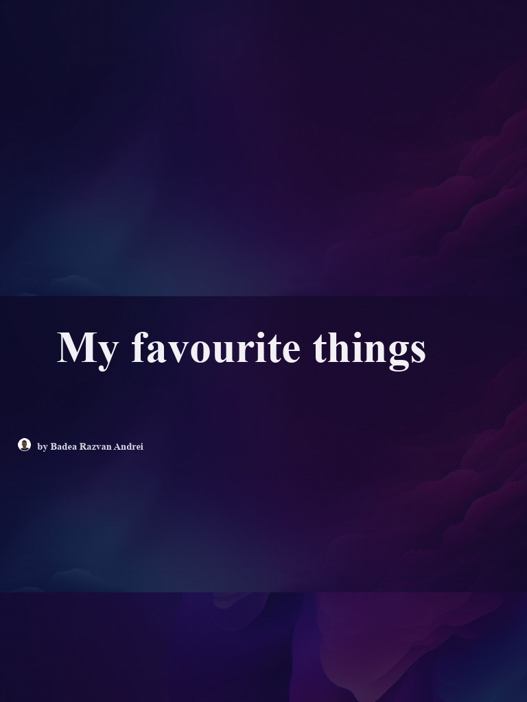 My Favourite Things | PDF