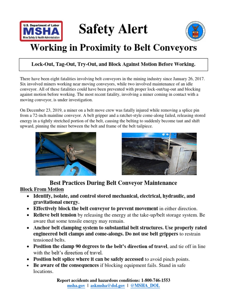 Belt Conveyor Safety Alert_1 | PDF | Safety | Manufactured Goods