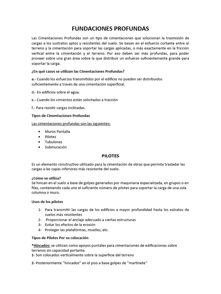 6 Cimentacion Profunda | PDF | Fundación profunda | Fundación (Ingeniería)