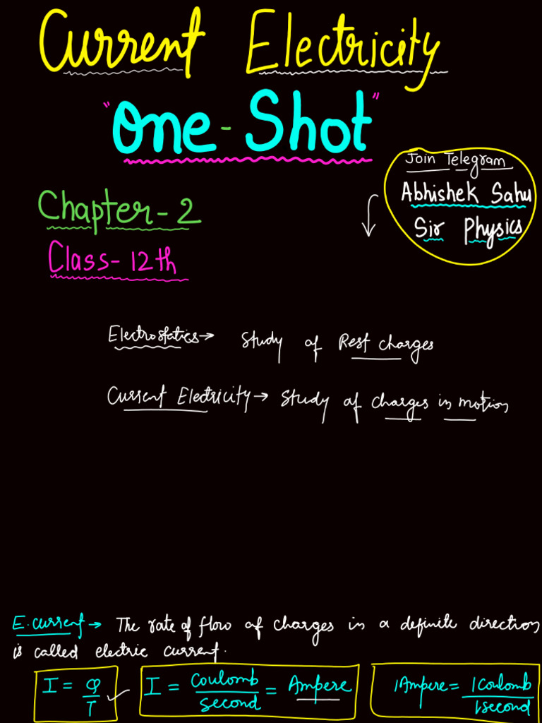 One Shot Current Electricity Chapter 3 Class 12 | PDF