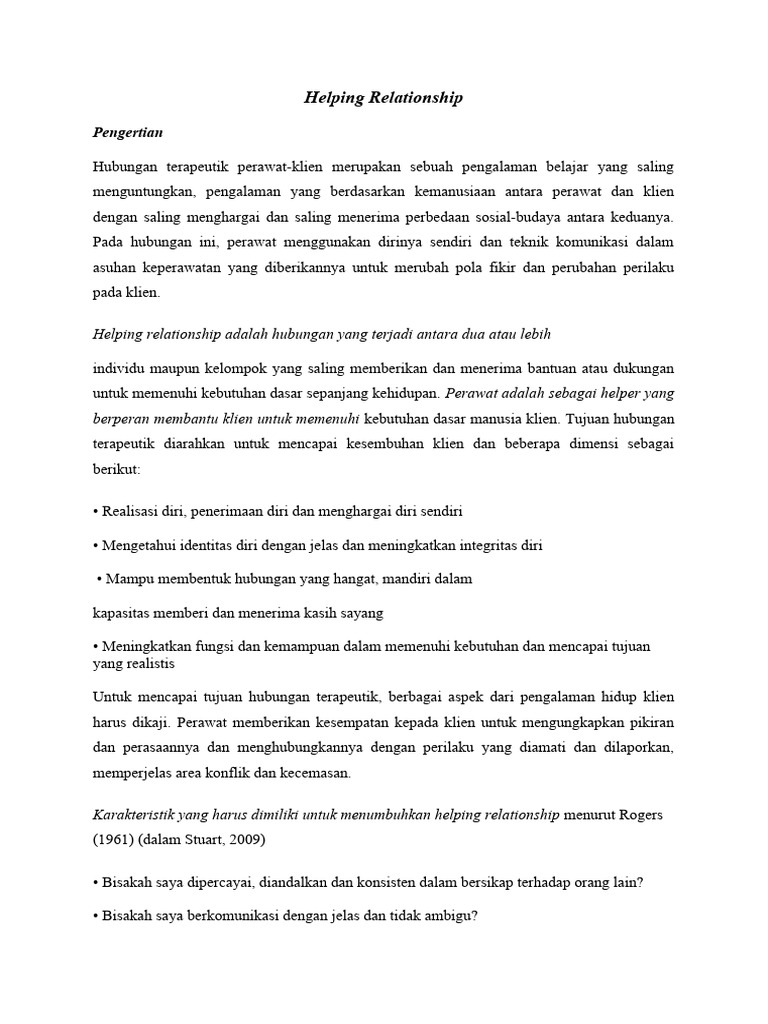 Helping Relationship | PDF