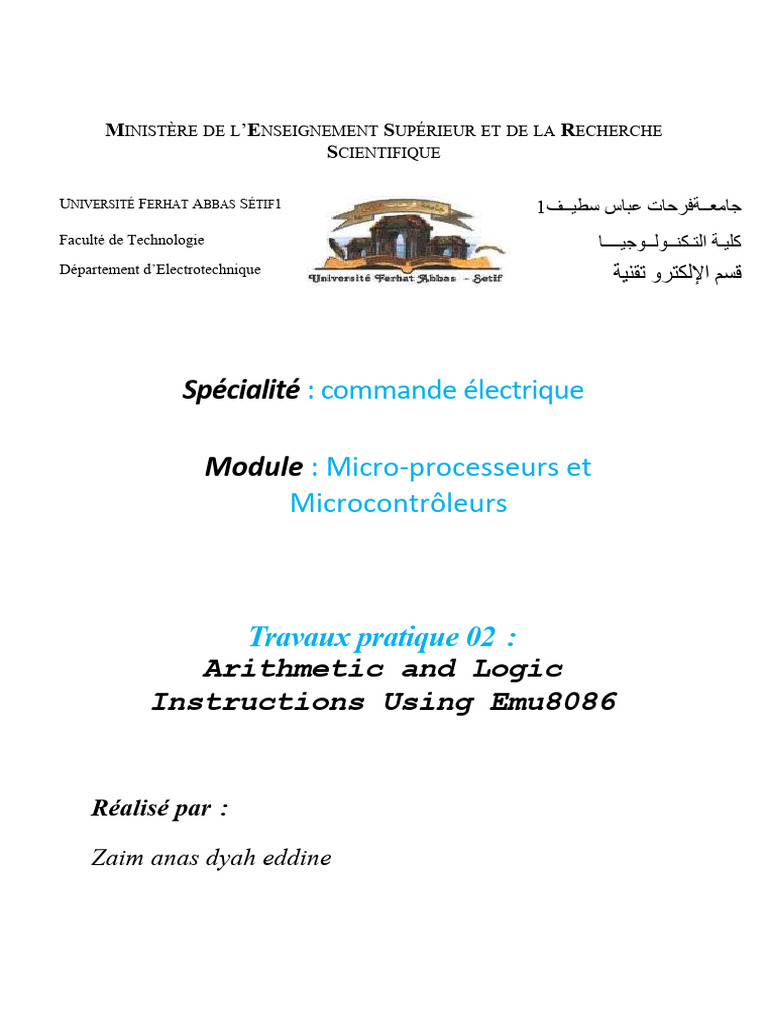 Tp02 Microprocesseur | PDF