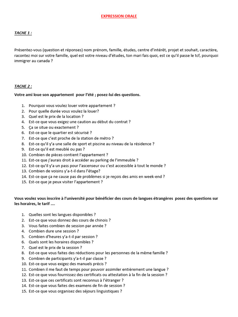 Expression Orale | PDF