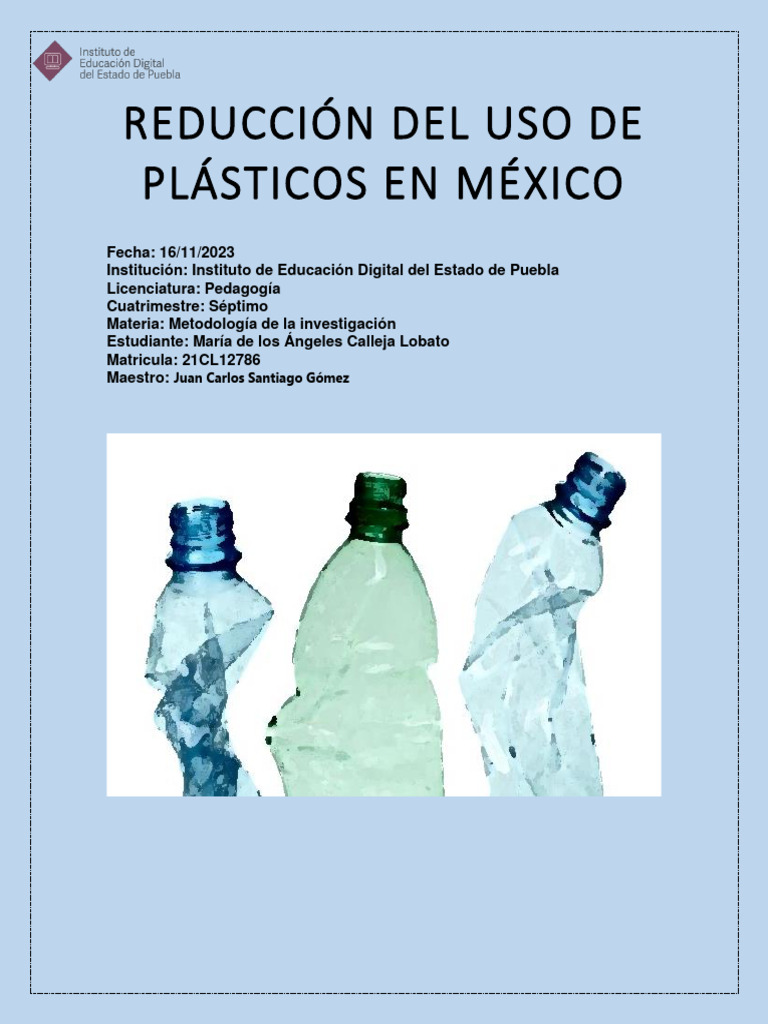 Reducción del uso de plásticos en México | PDF | El plastico | Residuos