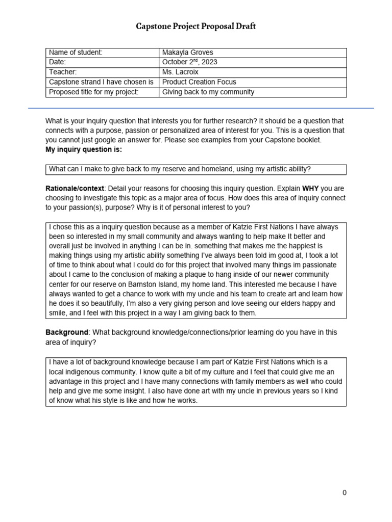 Use This One Edited - Capstone Project Propos | PDF | Self-Improvement