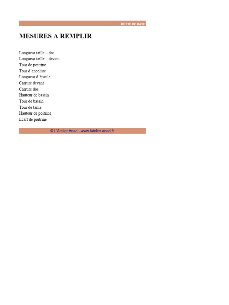 Mesures pour le Buste de Base | PDF | Chevaux | Equus (genre)