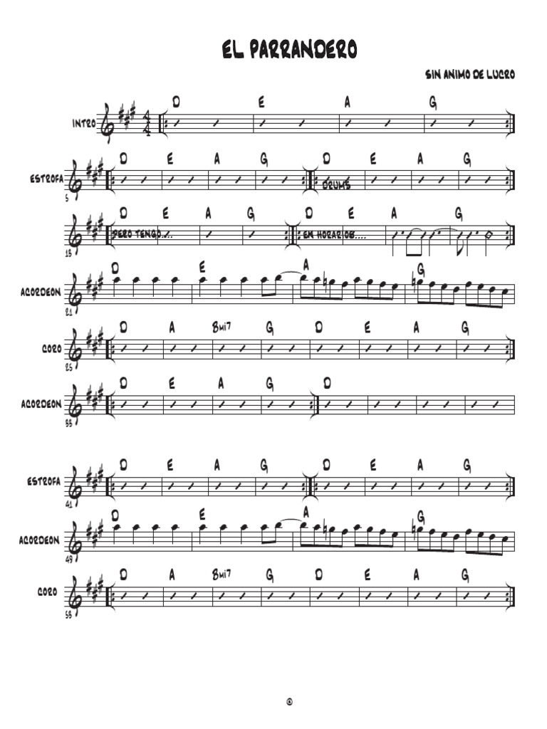 EL PARRANDERO - Score | PDF
