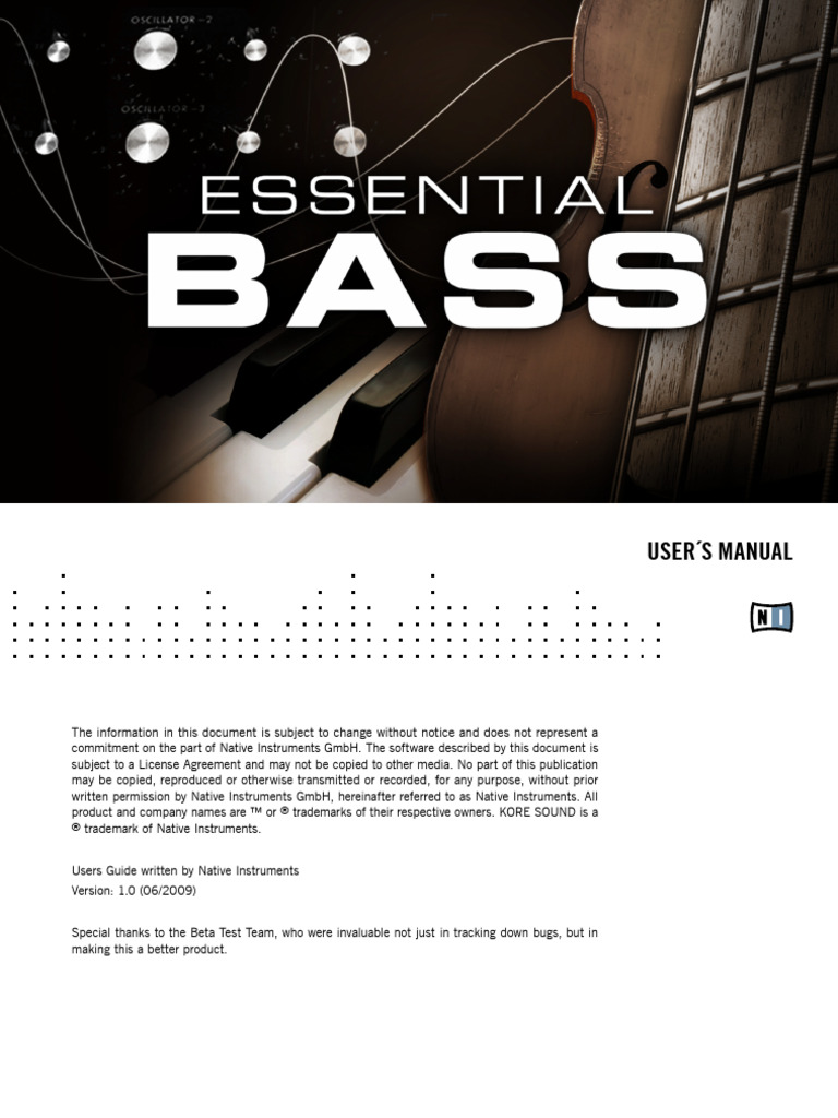 Essential Bass Manual English | PDF | Home & Garden