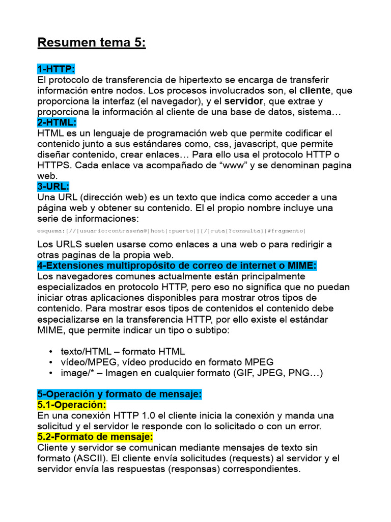 Resumen Tema 5 Redes | PDF | Informática