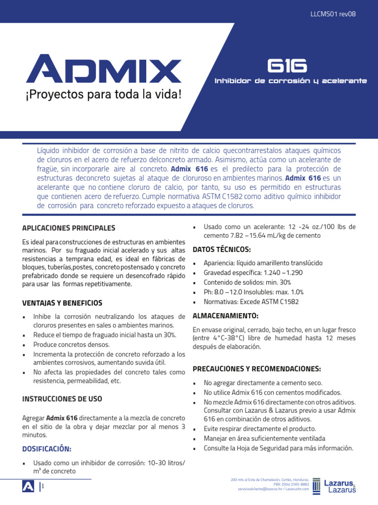 LLCMS01 Rev08 Admix 616 | PDF