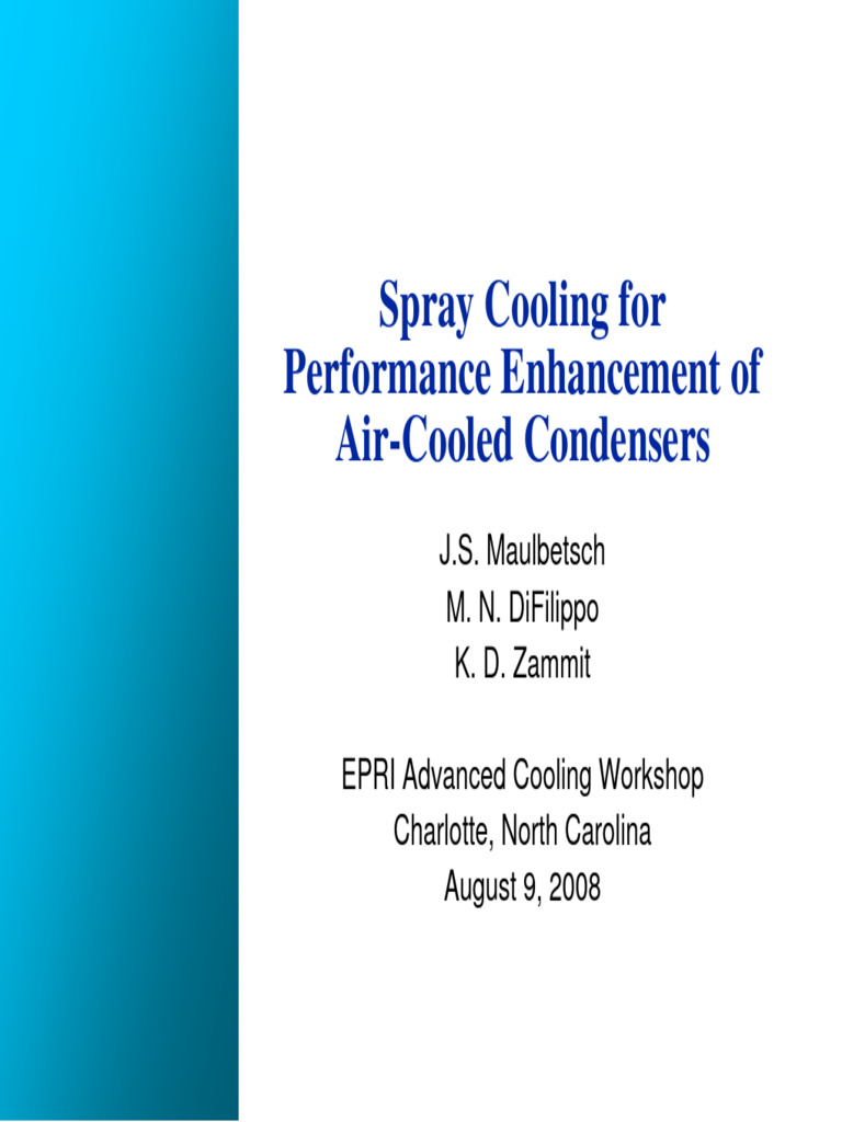 Spray Cooling For Performance Enhancement of Air-Cooled Condensers ...