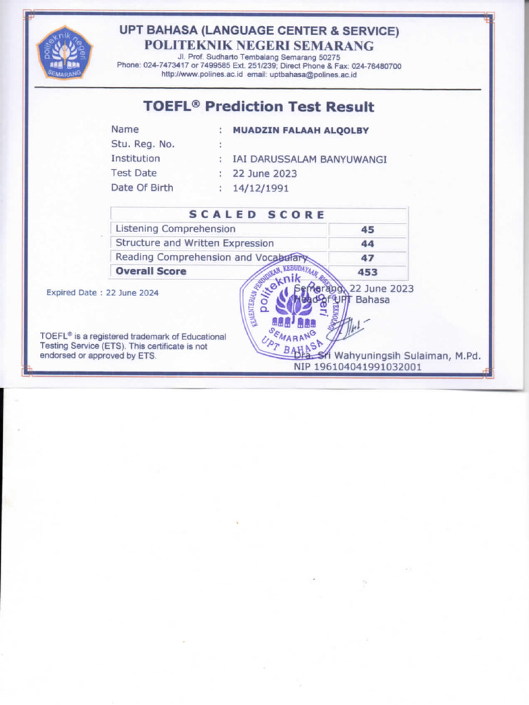 Toefl | PDF