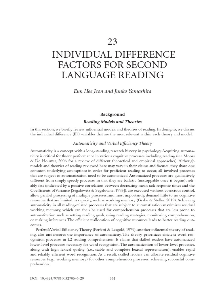 10.4324 9781003270546-29 Chapterpdf | PDF | Reading Comprehension | Second Language