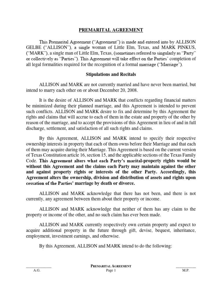 Premarital-Agreement | PDF | Alimony | Individual Retirement Account