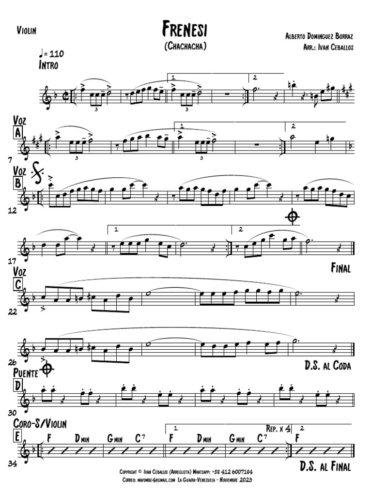 Frenesi - Violin | PDF