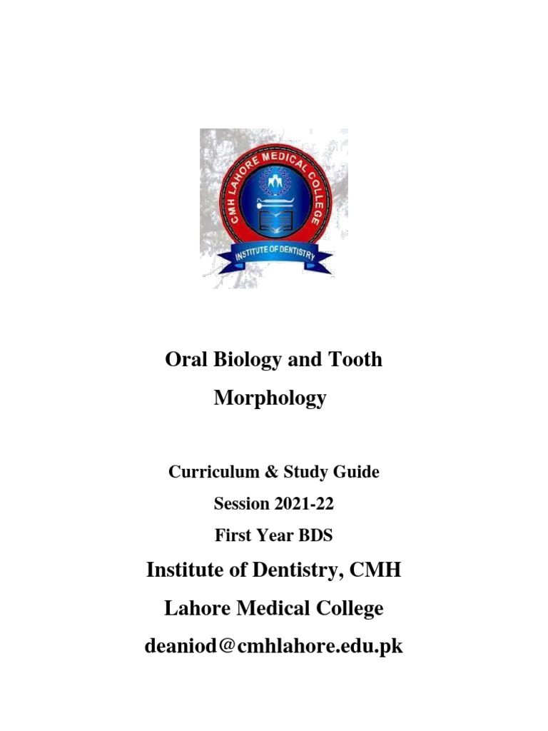 Oral Biology Study Guide for BDS 2021-22 | PDF | Dentin | Tooth Enamel