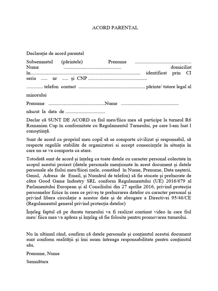 Acord Parental R6 | PDF