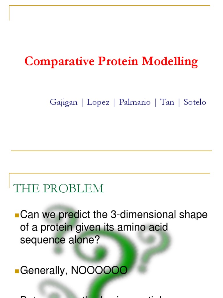Homology Modeling in Protein Prediction | PDF | Protein Structure ...