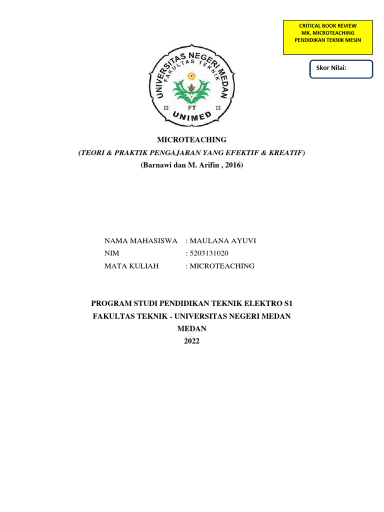CBR Microteaching Maulana Ayuvi (5203131020) | PDF | Seni