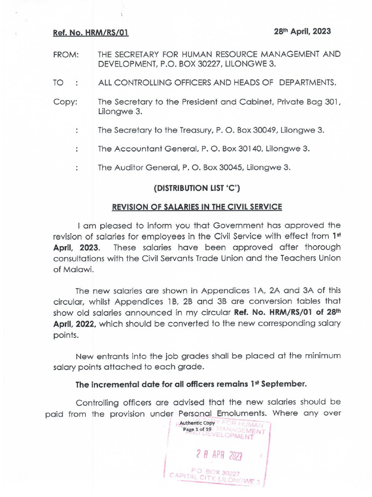 Civil Service Salaries 2023 | PDF
