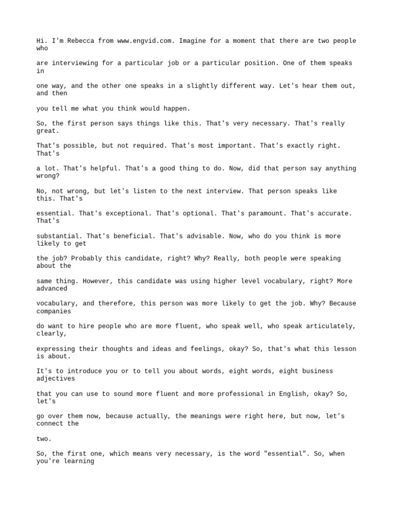 Speak Like A Manager - Adjectives 1 - English | PDF | English Language | Vocabulary