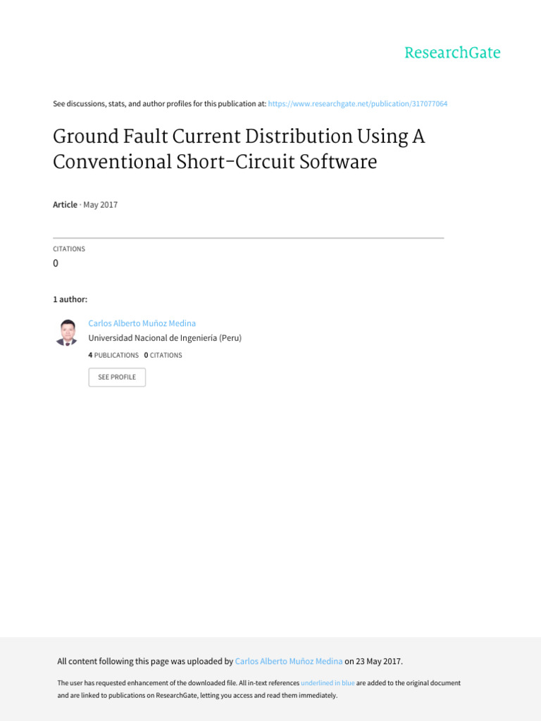 Ground Current Distribution Conventional Short Circuit Software ResearchGate | PDF | Electric ...