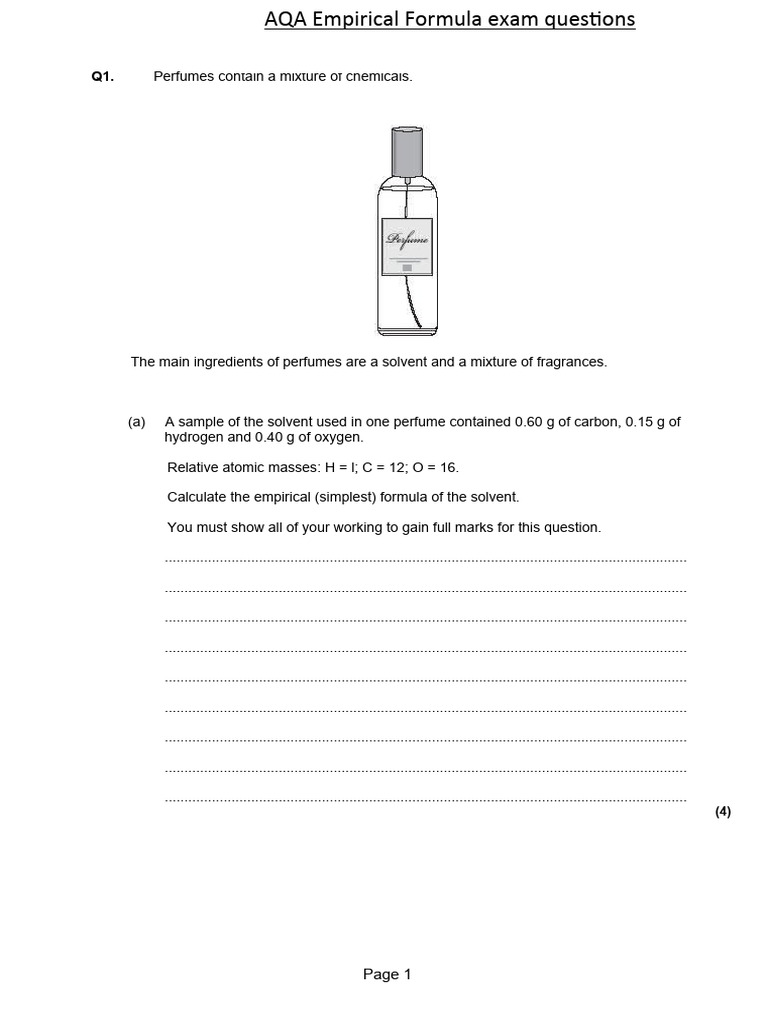 Empirical Formula Questions GCSEScience MAB Youtube | PDF