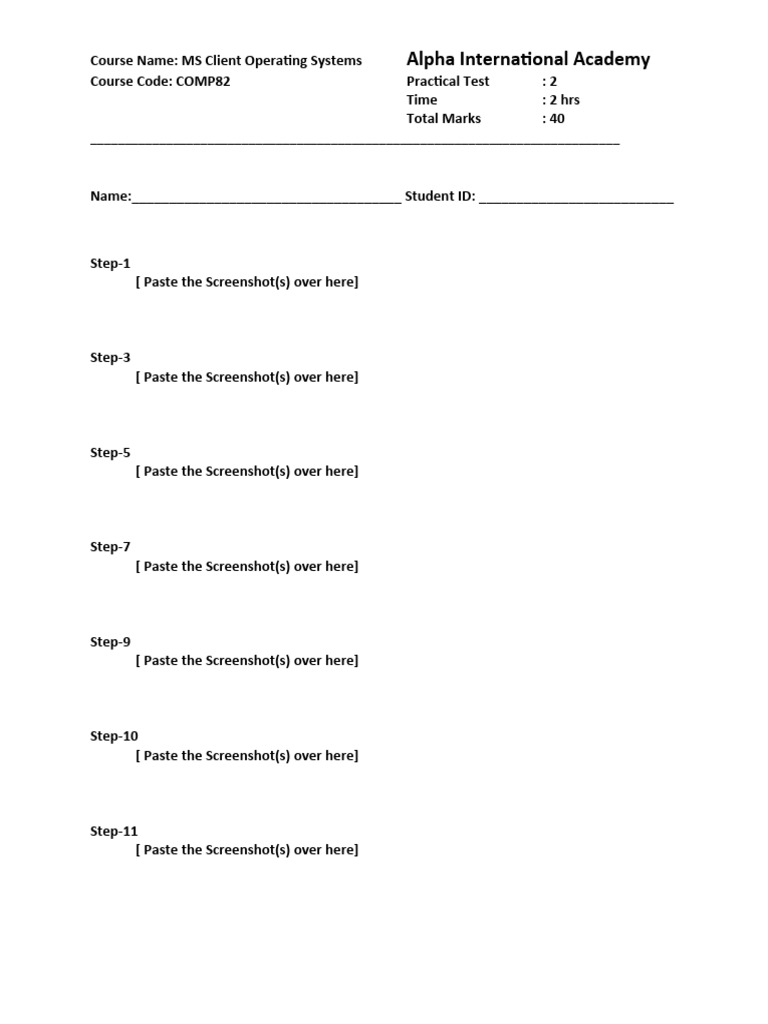 COMP82 Practical Test-2 Answer Sheet | PDF
