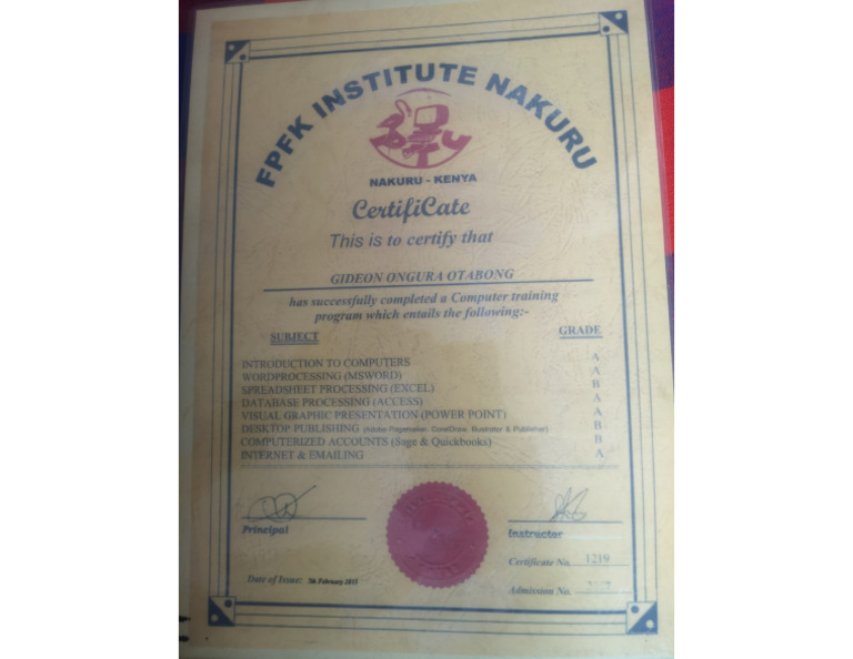 Comp Certificate | PDF