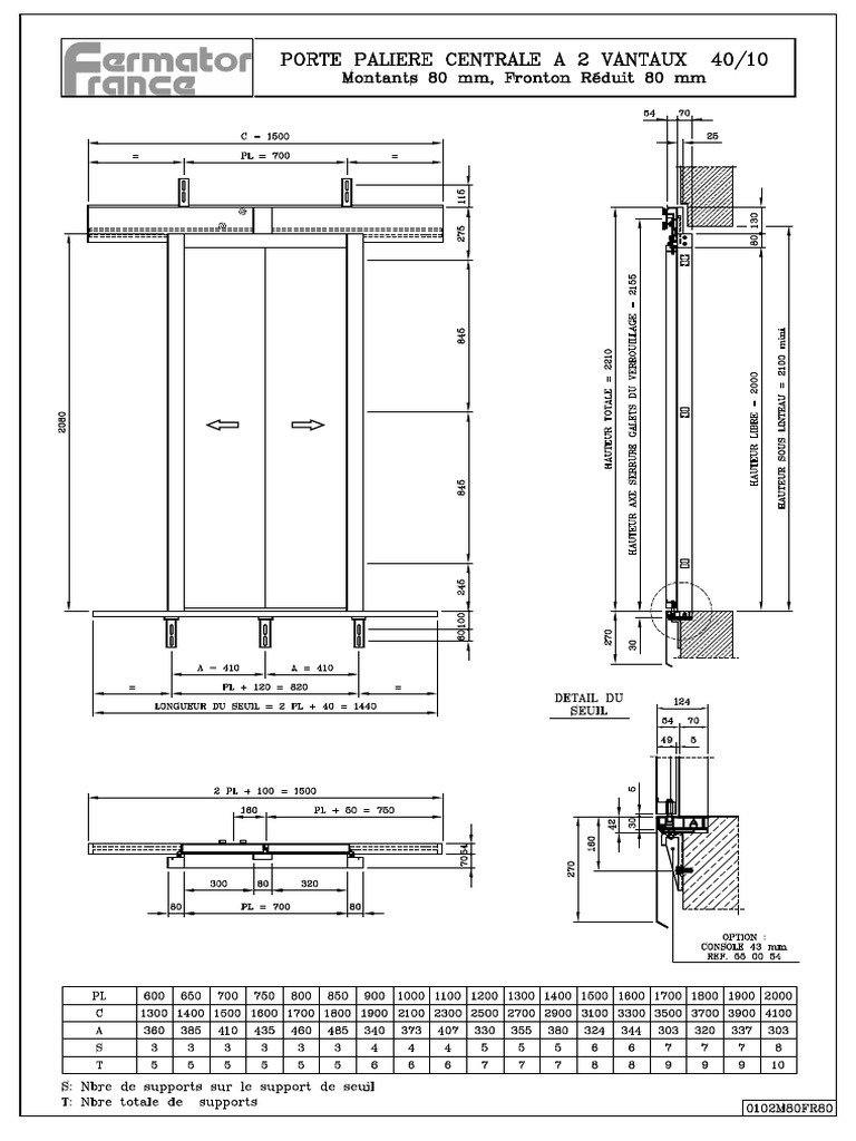 PALIERE 2 VOC Mts 80 LINTEAU 80 - 40 10 | PDF