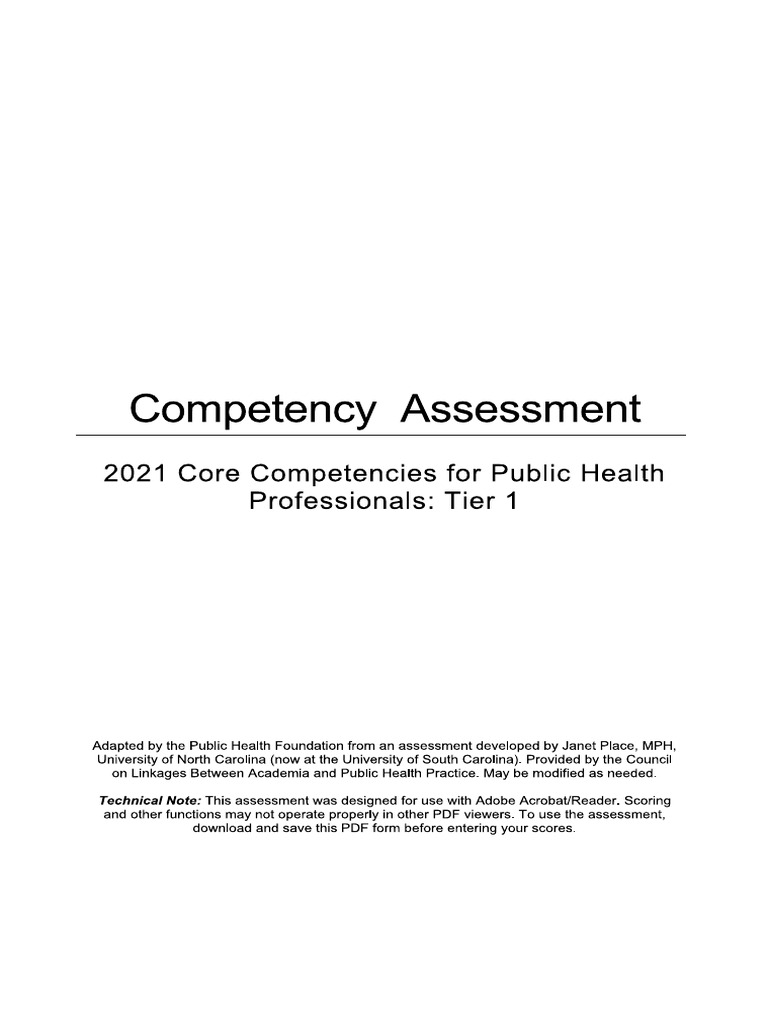 public health competencies post test | PDF