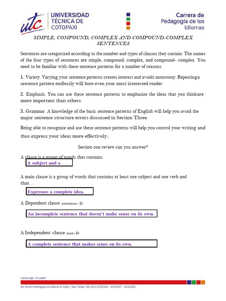 Exercises Syntax | PDF