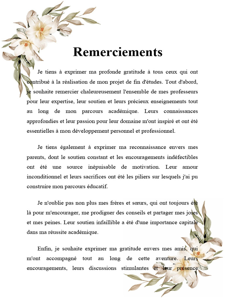 Remerciement PDF | PDF