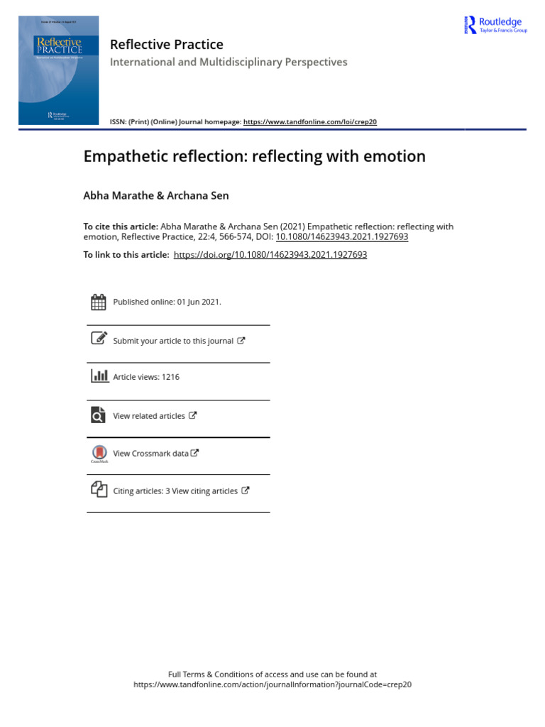 Empathetic Reflection Reflecting With Emotion | PDF