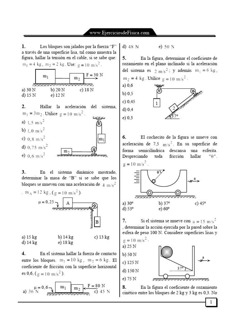 Dinámica Ejercicios Resueltos | PDF