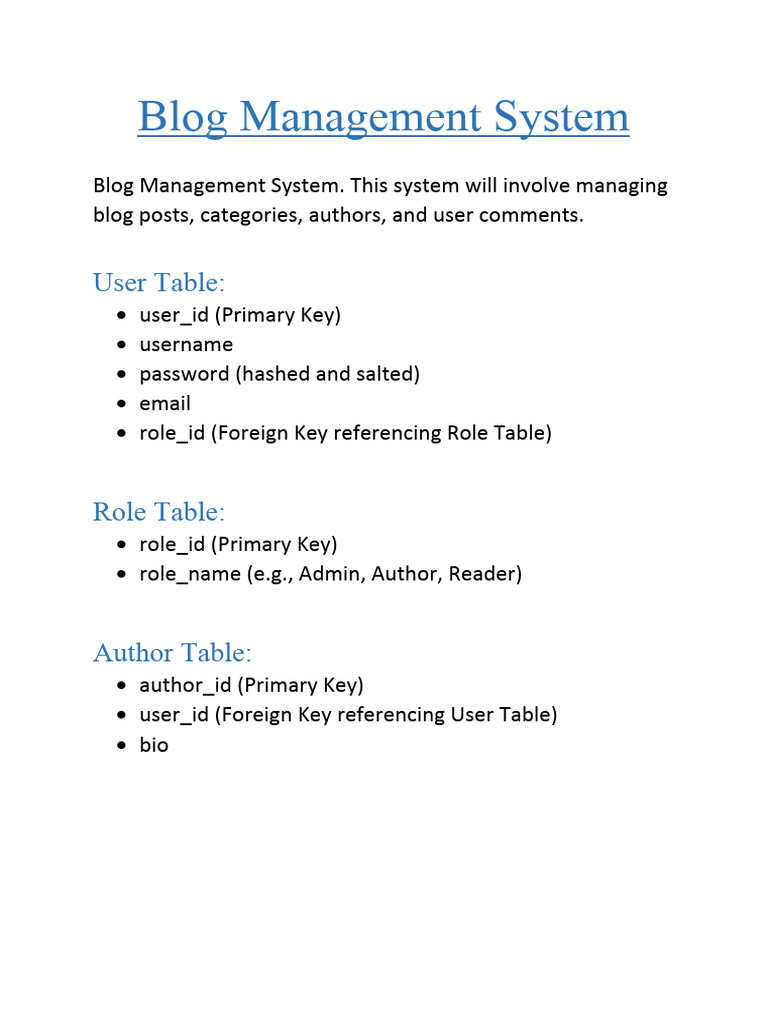 Blog Management System | PDF