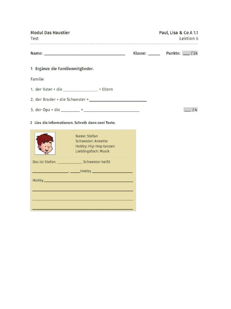 Paul, Lisa Und Co, A1.1. Lektion 6 | PDF