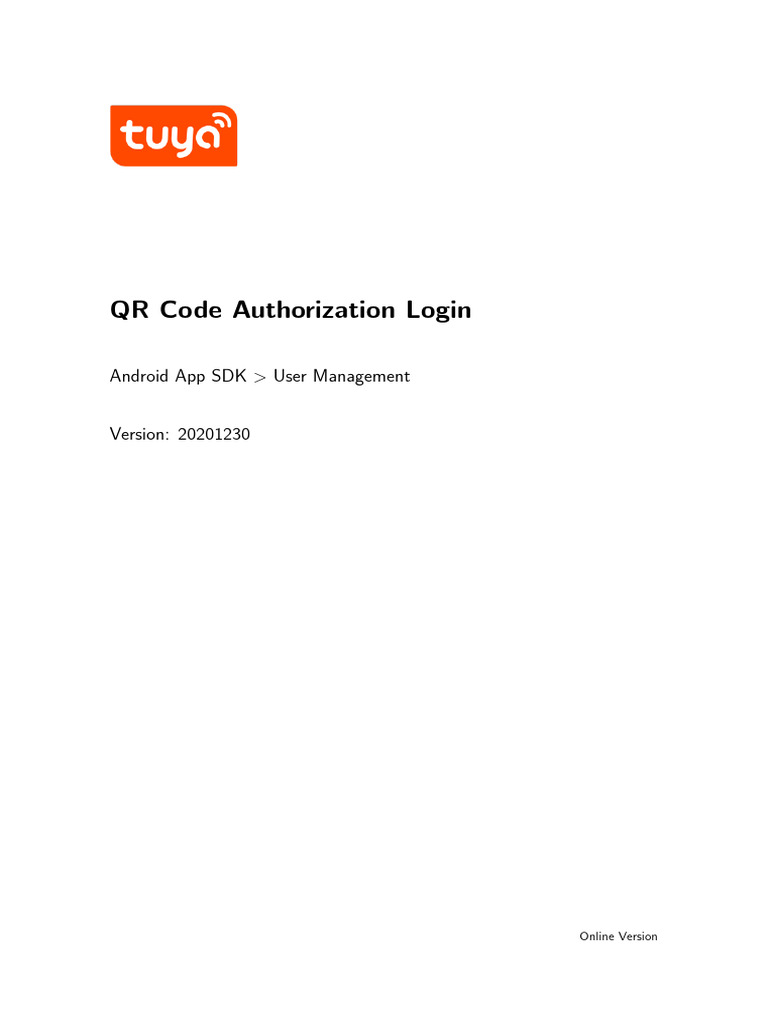 QR Code Authorization Login - Tuya Smart - App Development | PDF | Qr ...