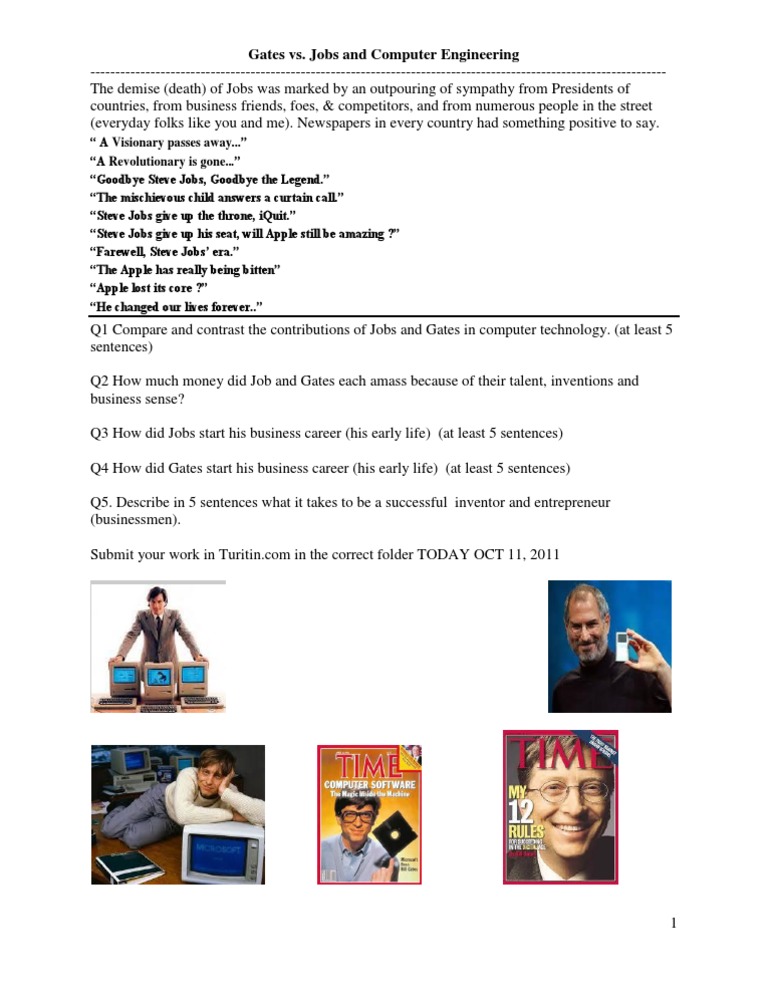 Comparing Bill Gates and Steve Jobs | PDF